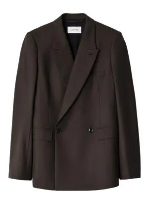 LEMAIRE Double-breasted Tailored Jacket In Tropical Wool Blend - Moss