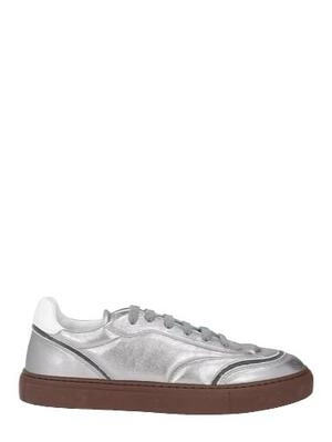 Brunello Cucinelli Minimalist Lowtop Leather Shoes - Silver