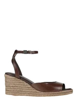 Brunello Cucinelli Strawwedge Heel Sandals - Nude