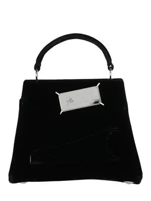 MAISON MARGIELA Compact Velvet Handbag - Black
