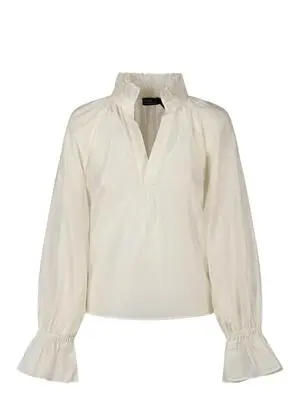 POLO RALPH LAUREN Polo Ralph Lauren Ruffled Split-Placket Blouse
