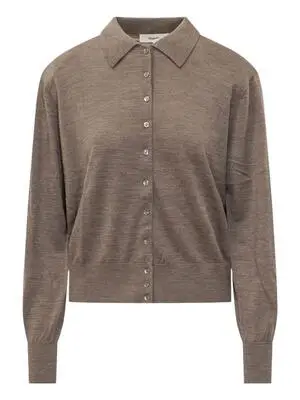 Ba&sh Boston Collared Cardigan Gray