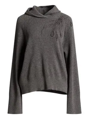 Brunello Cucinelli Midweight Cashmere Knit Hooded Longsleeve Top - Grey