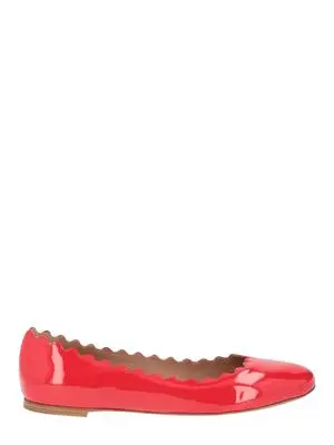 Chloé Patent Leather Ballet Flats - Red