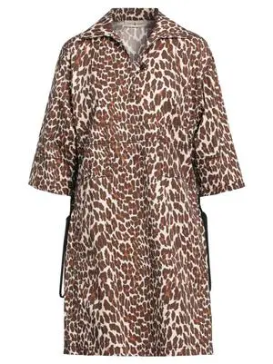 Tory Burch Leopard Print Shirt Dress Ivory