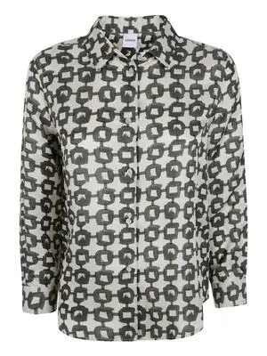 Aspesi Geometric Print Shirt - Black