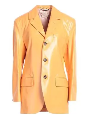 MARNI Single-breasted Leather Coat