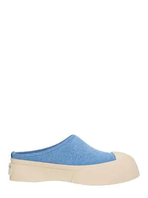 Marni Faded Denim Flatform Mules And Clogs - No