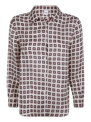 Aspesi Geometric Print Button-up Shirt - Gray
