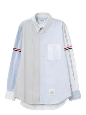 Thom Browne Funmix Cotton Oxford Shirt Light Blue