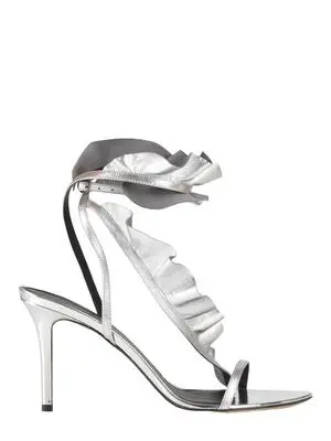 Isabel Marant Étoile Metallic Leather High-heeled Sandals - Silver