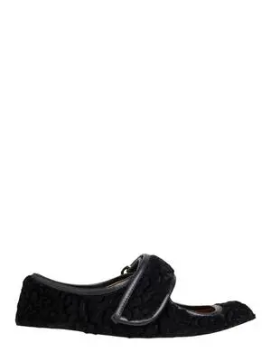 Marni Multicolored Mary Jane Flats - Black