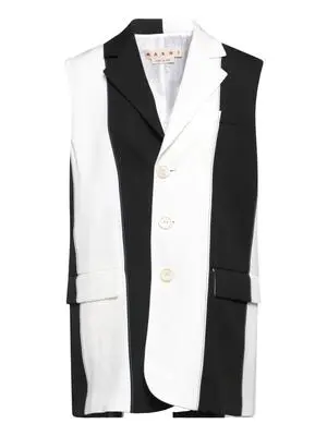 Marni Striped Woven Sleeveless Suit Jacket - Black