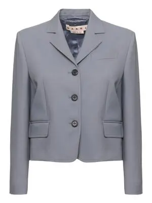 Marni Single-breasted Cropped Blazer - Blue