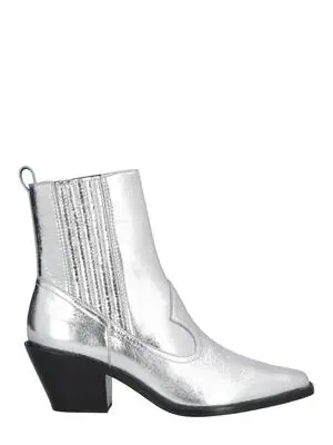 TORY BURCH Metallic Denim Ankle Boots 