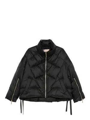 TWINSET Quilted Zip-sleeve Puffer Jacket - Black