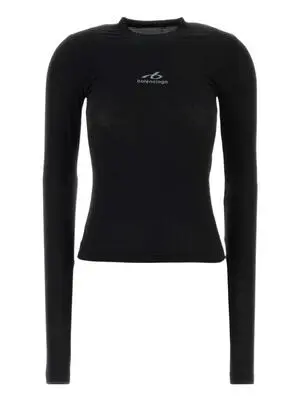 Balenciaga Logo-print Long-sleeved T-shirt - Black