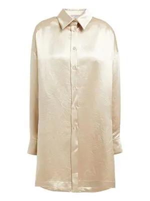 MAX MARA Max Mara Solid Satin Long Shirt