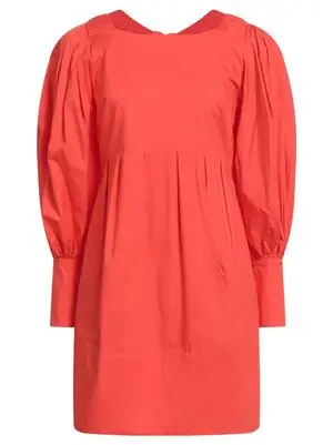 Farm Rio Solid-color Long-sleeve Dress - Orange