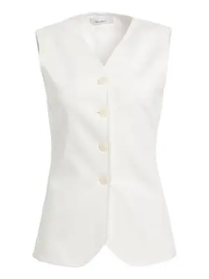 Max Mara Solid Waistcoat - White