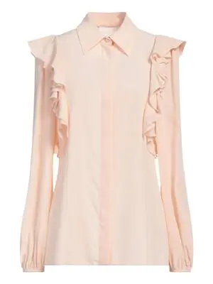Chloé Pleated Long-Sleeve Shirt Pink