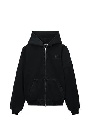 Alexander Wang Oversized Brushed Denim Hoodie - Black