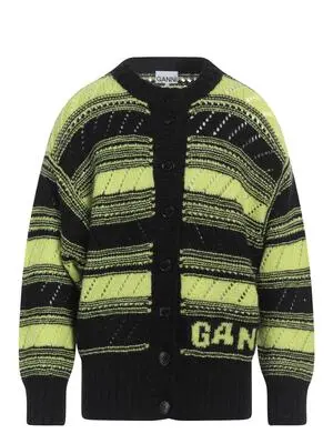 GANNI Two-tone Knit Cardigan - Black
