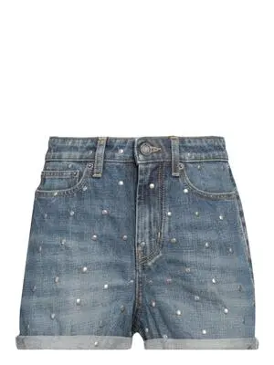 Saint Laurent Mid- Denim Shorts - Blue