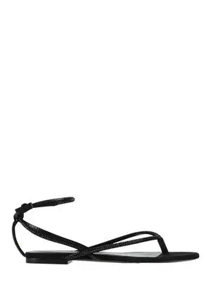 Saint Laurent Crystal Sandals - Black