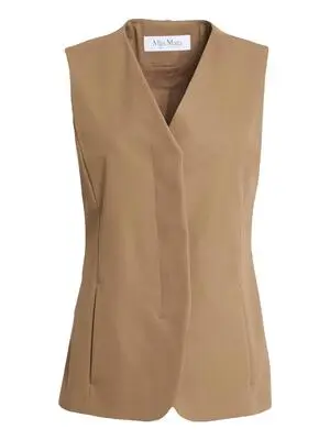 Max Mara Solid Waistcoats - Brown
