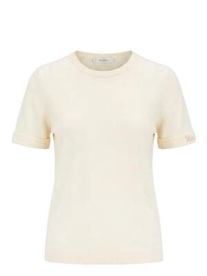 Max Mara Minimalist Short-sleeve Knit Top White