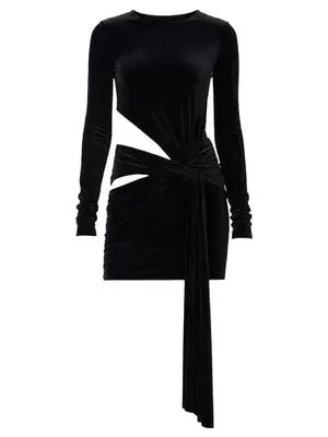AMAZUIN Anouk Cut-out Draped Mini Dress - Black