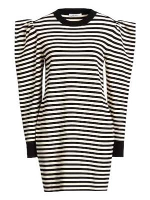 Max Mara Striped Long-sleeve T-shirt Dress - Black