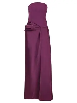Solace Strapless Twill And Crepe Gown - Red