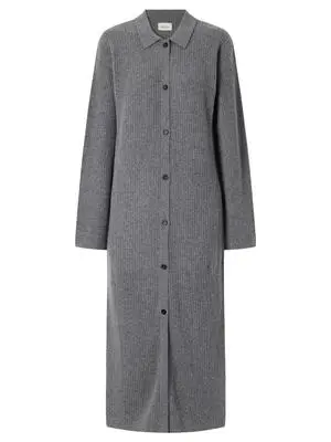 Le Kasha Ribbed Cashmere Maxi Dress - Gray
