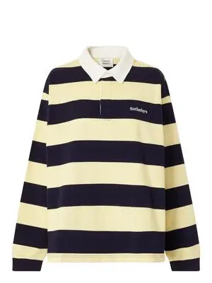 FRAME Striped Cotton-jersey Polo Sweater - No