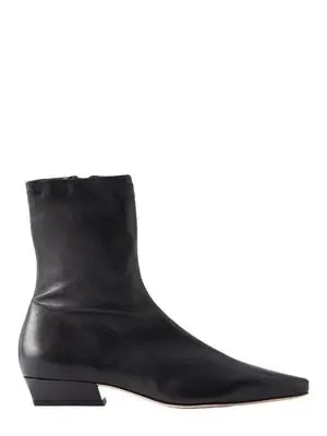 Staud Solid Leather Ankle Boots - Black