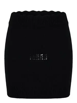 Chloé Minimalist Solid-colored Knit Midi Skirt Black
