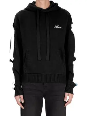 Amiri Knit Bones Hoodie - Black