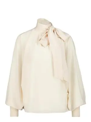 Zimmermann Merino Tie Neck Sweater - Cream