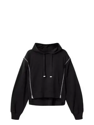 ALLSAINTS Ciara Zip Detail Hoodie - Black
