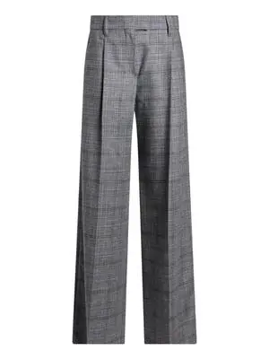 Brunello Cucinelli Highwaisted Plaid Wideleg Trousers - Black