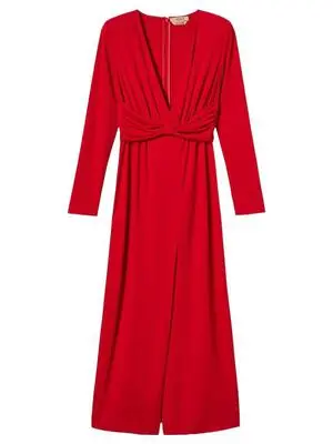 TWINSET Long Dress With Draping - Red