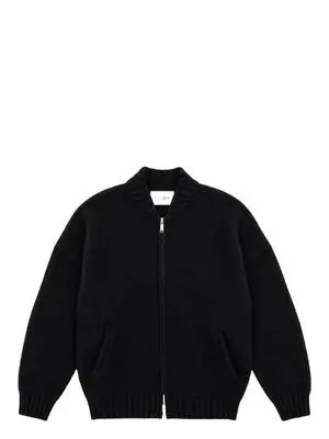 LANEUS Knit Zip-up Cardigan - Black