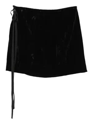 ANN DEMEULEMEESTER Velvet Wrap Skirt - Black