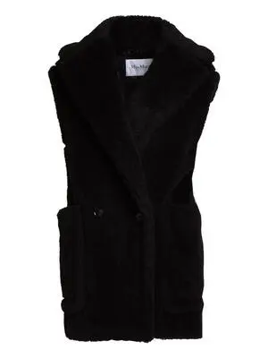 Max Mara Sleeveless Teddy Coat - Black
