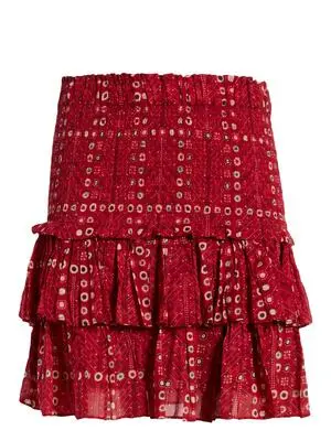 Isabel Marant Étoile Multicolored Chiffon Skirt Red
