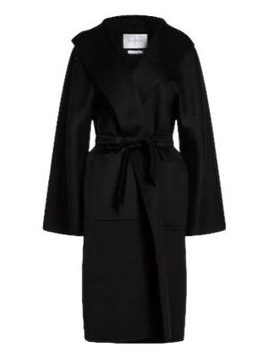 Max Mara Belted Long Coat - Black