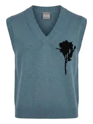Max Mara V-neck Sleeveless Knitted Sweater - Blue