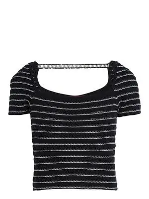 MAXCO. Striped Cropped Knit Top